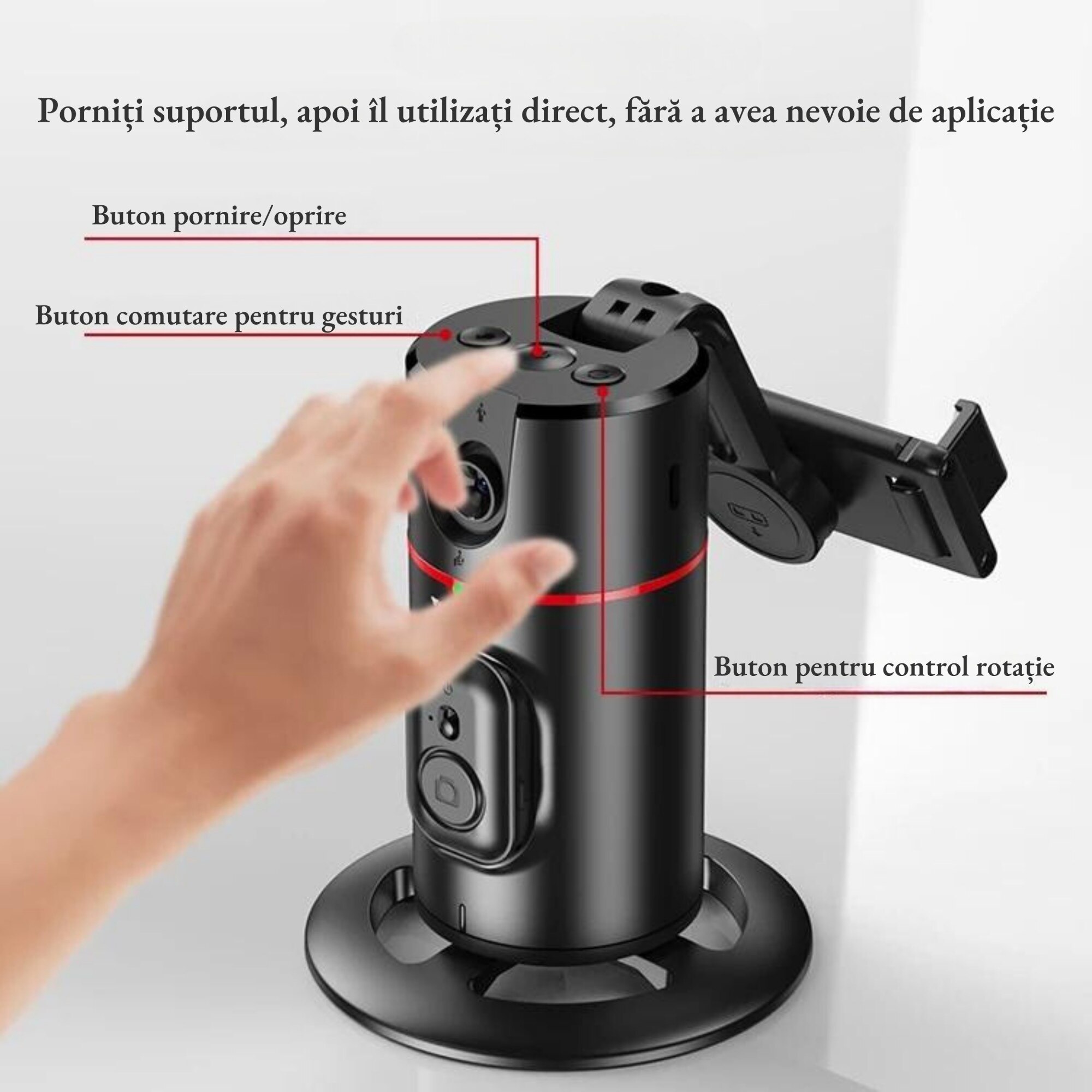 Suport pentru telefon, cu urmarire automata a fetei, controlul prin ...