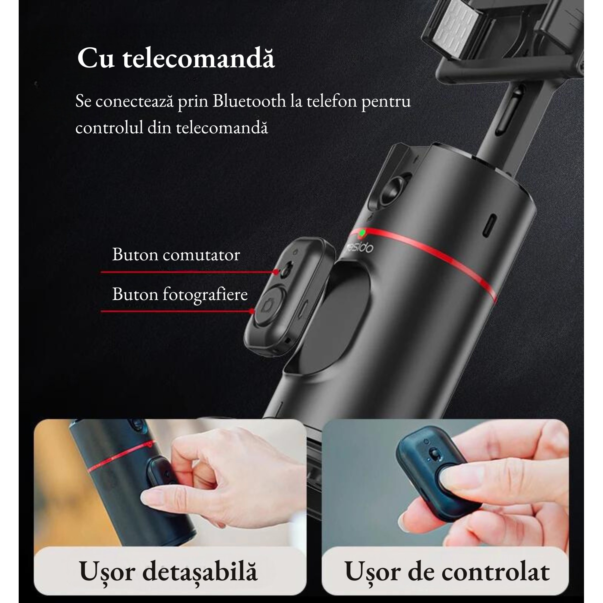 Suport pentru telefon, cu urmarire automata a fetei, controlul prin ...