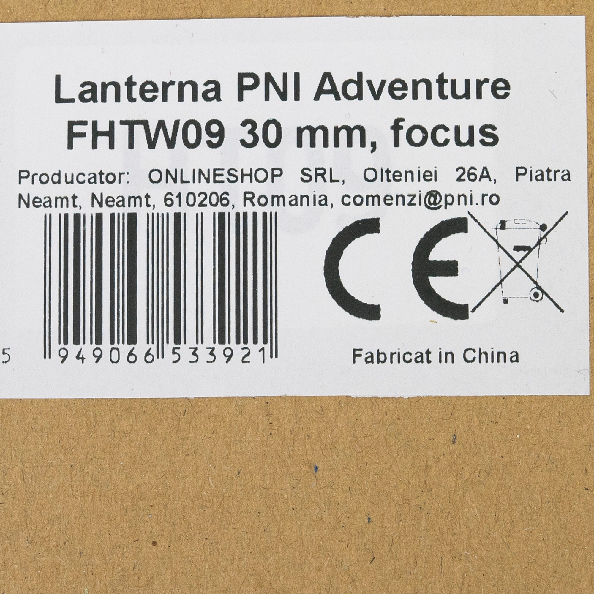 Фенер PNI Adventure FHTW09 с LED, Focus, алуминий, IP68, батерия 3000 ...