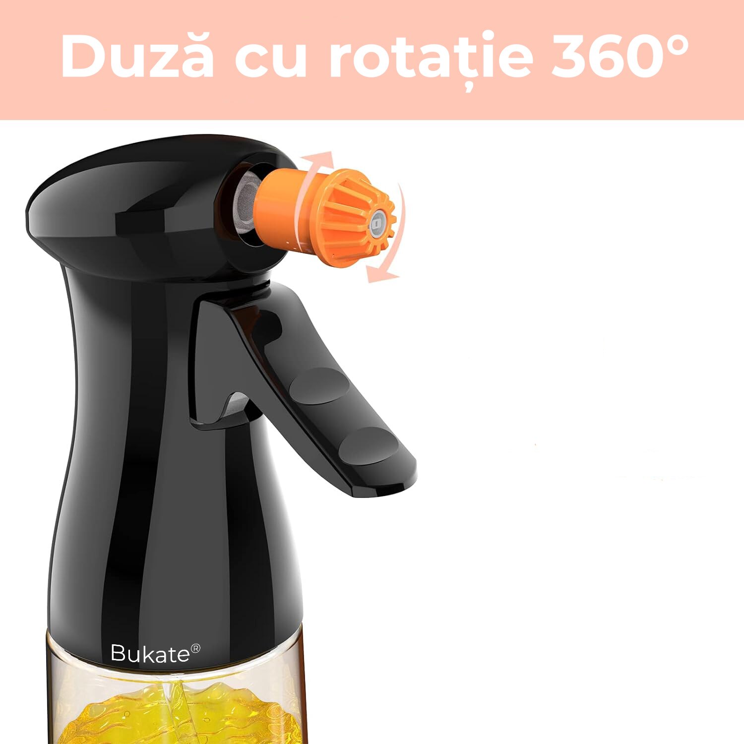 Sticla de Spray Ulei de 200ml, Recipient Transparent, Duza Detasabila ...