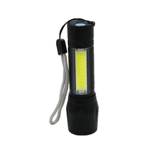 Mini lanterna LED XPE + COB lateral, incarcare USB, BZRSH, 3 moduri de ...