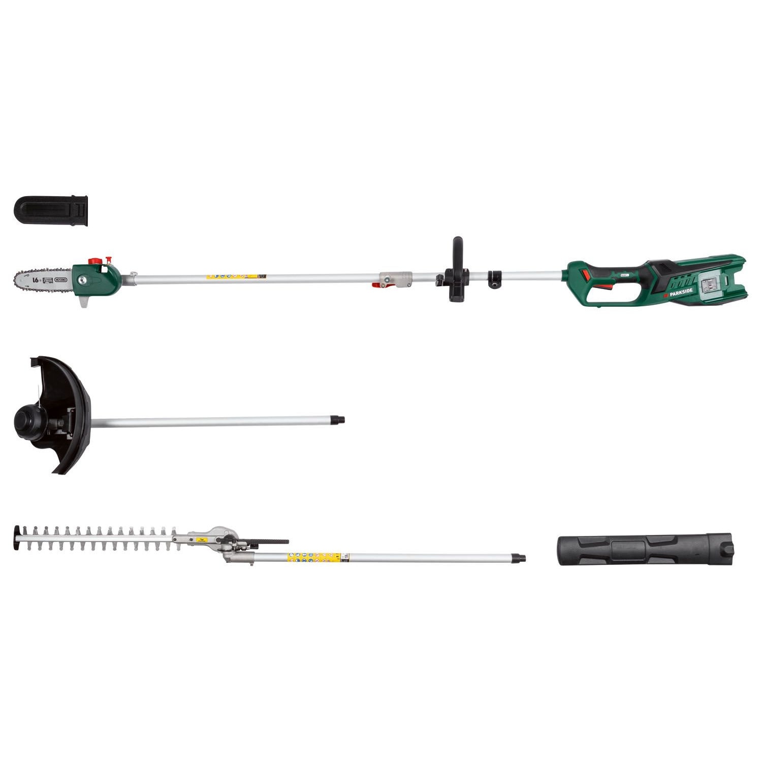 ParkSide PGKGA 40-Li B2 Solo 4 az 1-ben kombinált akkumulátoros kerti sövényvágó, teleszkópos ...