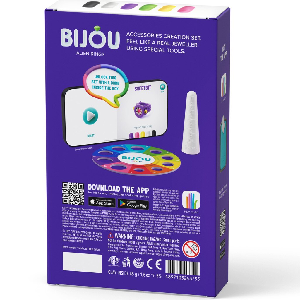 Set Hey Clay Bijou - Alien rings - eMAG.ro