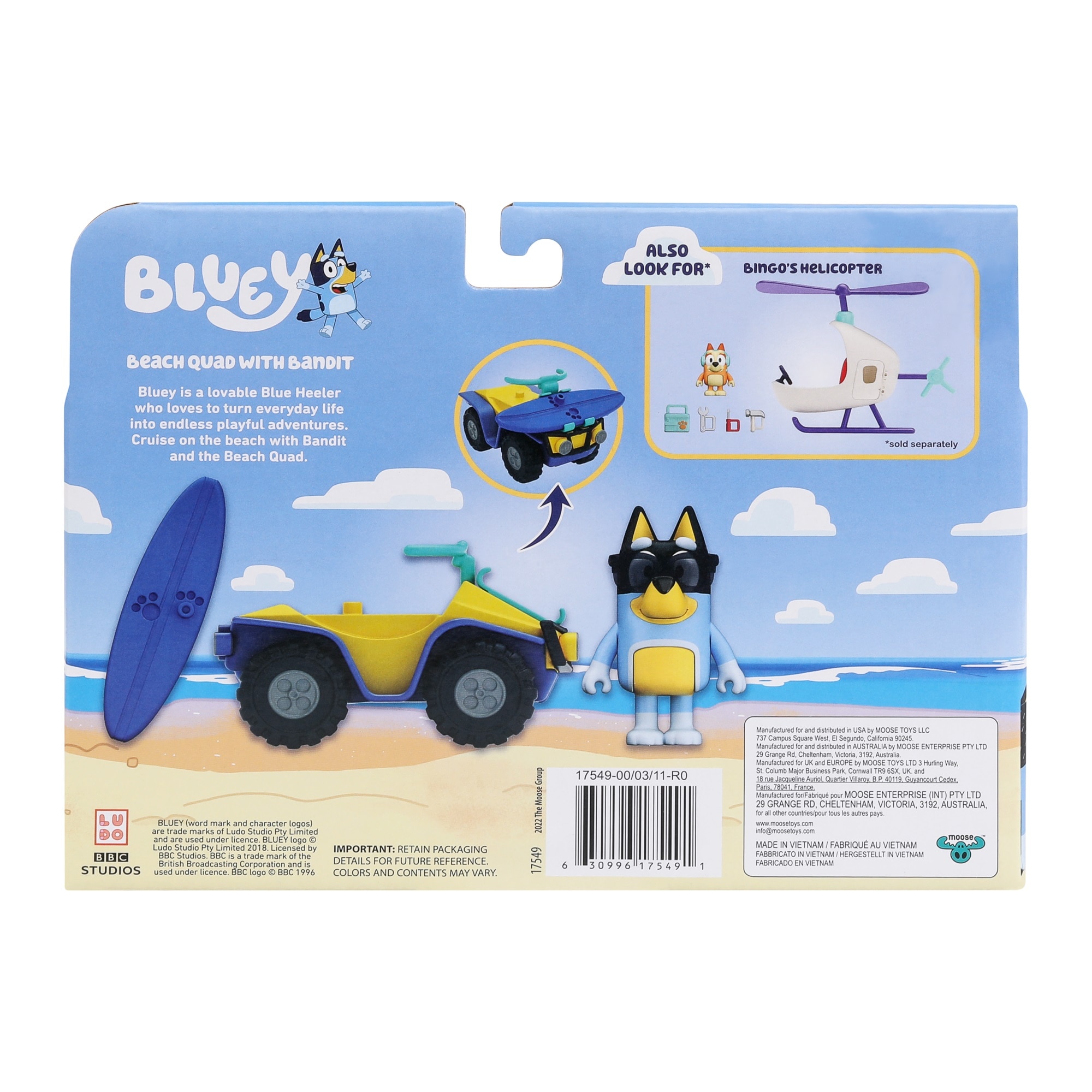 Set de joaca Bluey - Beach vehicle, cu figurina - eMAG.ro