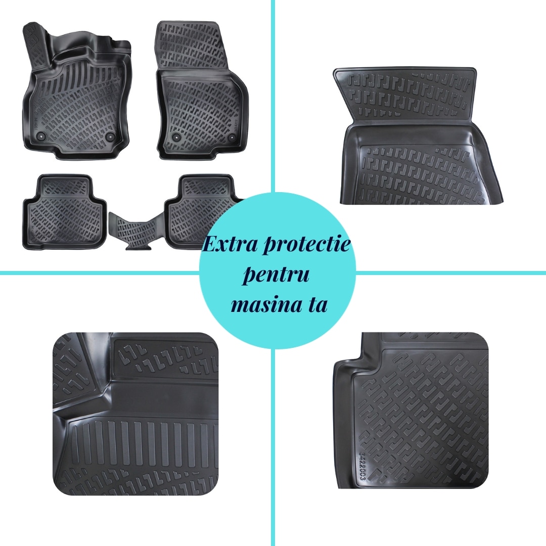 Set 4 covorase auto din cauciuc, SMARTIC®, all season, Dacia Duster 4x2 2022-2024, M02, decupaj ...