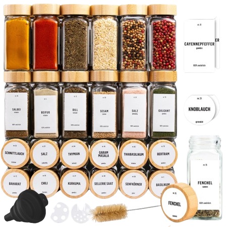 Set de borcane de condimente Deco Haus din 24 de piese cu capac din ...