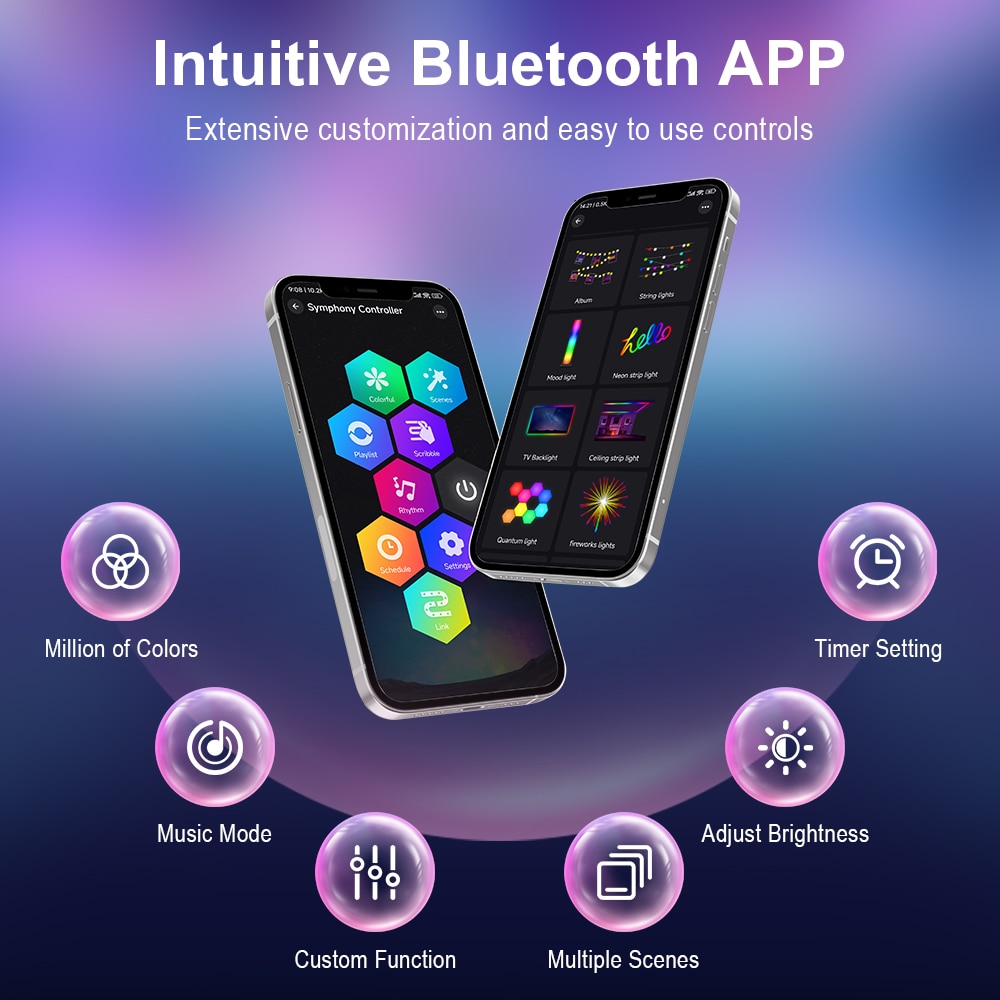 Set lumini RGB pentru jocuri, JESWO, Sincronizare cu muzica, 16 ...