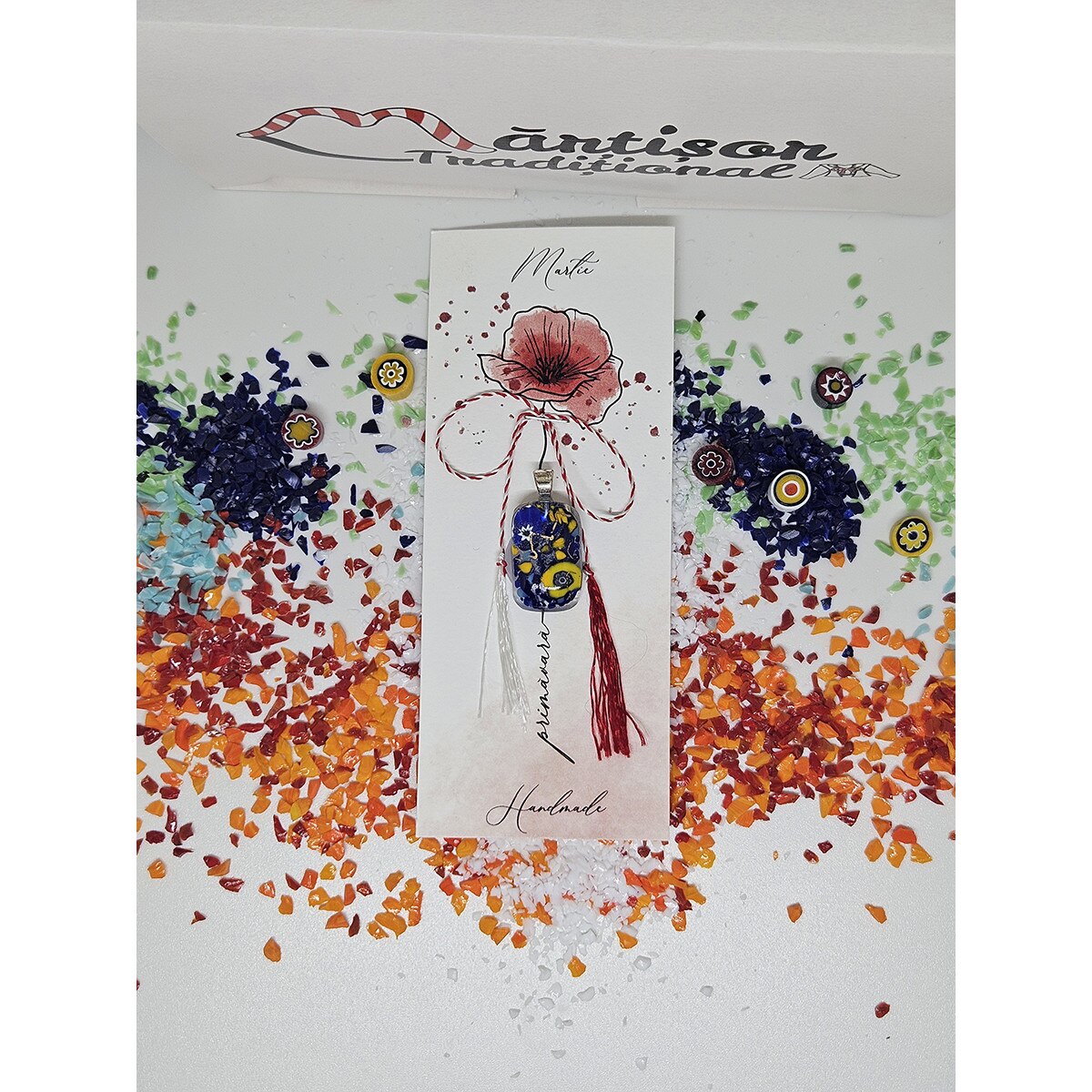 Set 10 Martisoare Traditionale - Cutie de Primavara Pandantiv Murano ...