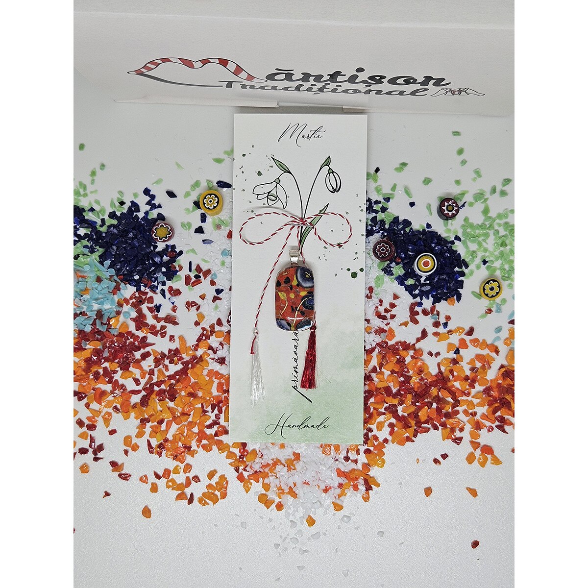 Set 10 Martisoare Traditionale - Cutie de Primavara Pandantiv Murano ...