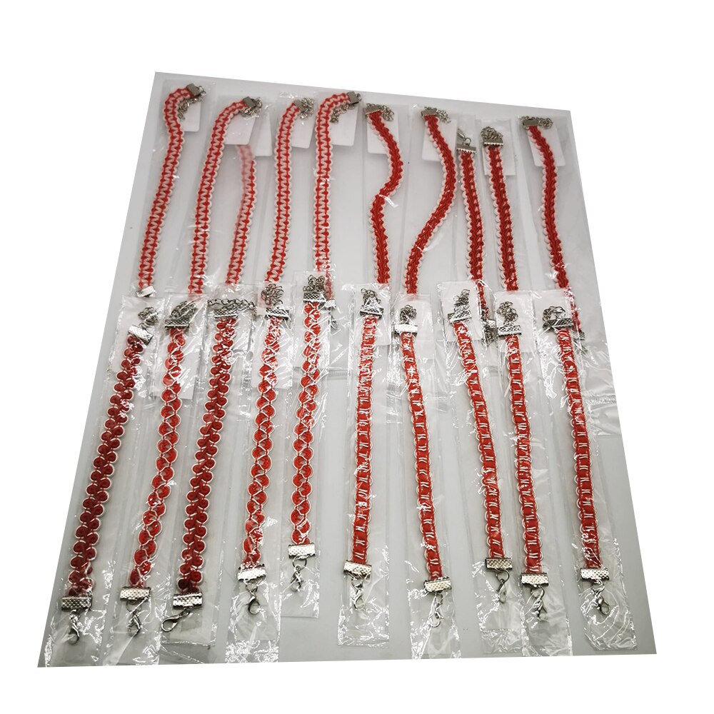 Set 20 Bratari de Martisor textile BM02, Reglabile, Modele diverse ...
