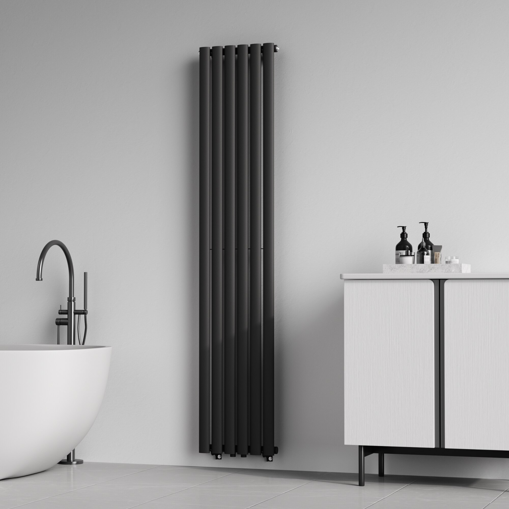 Radiator, neu.haus, PXAF-0018 Nore, 180 x 36 x 5, 6 cm, otel, negru ...