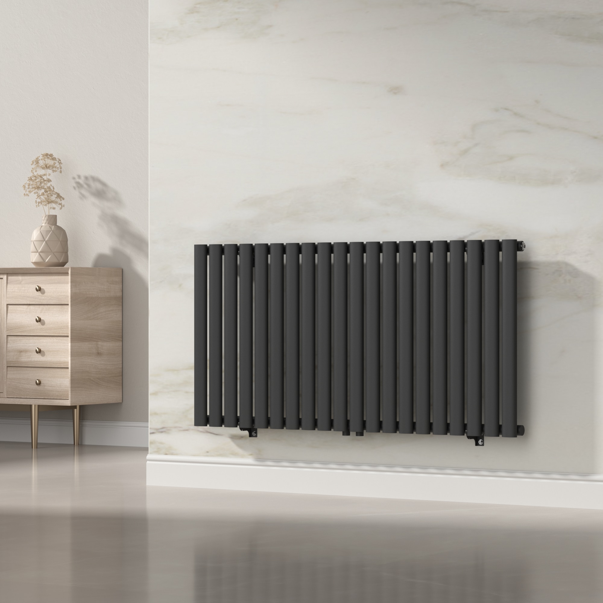 Radiator, neu.haus, PXAF-0014 Nore, 60 x 120 x 5, 6 cm, otel, negru ...