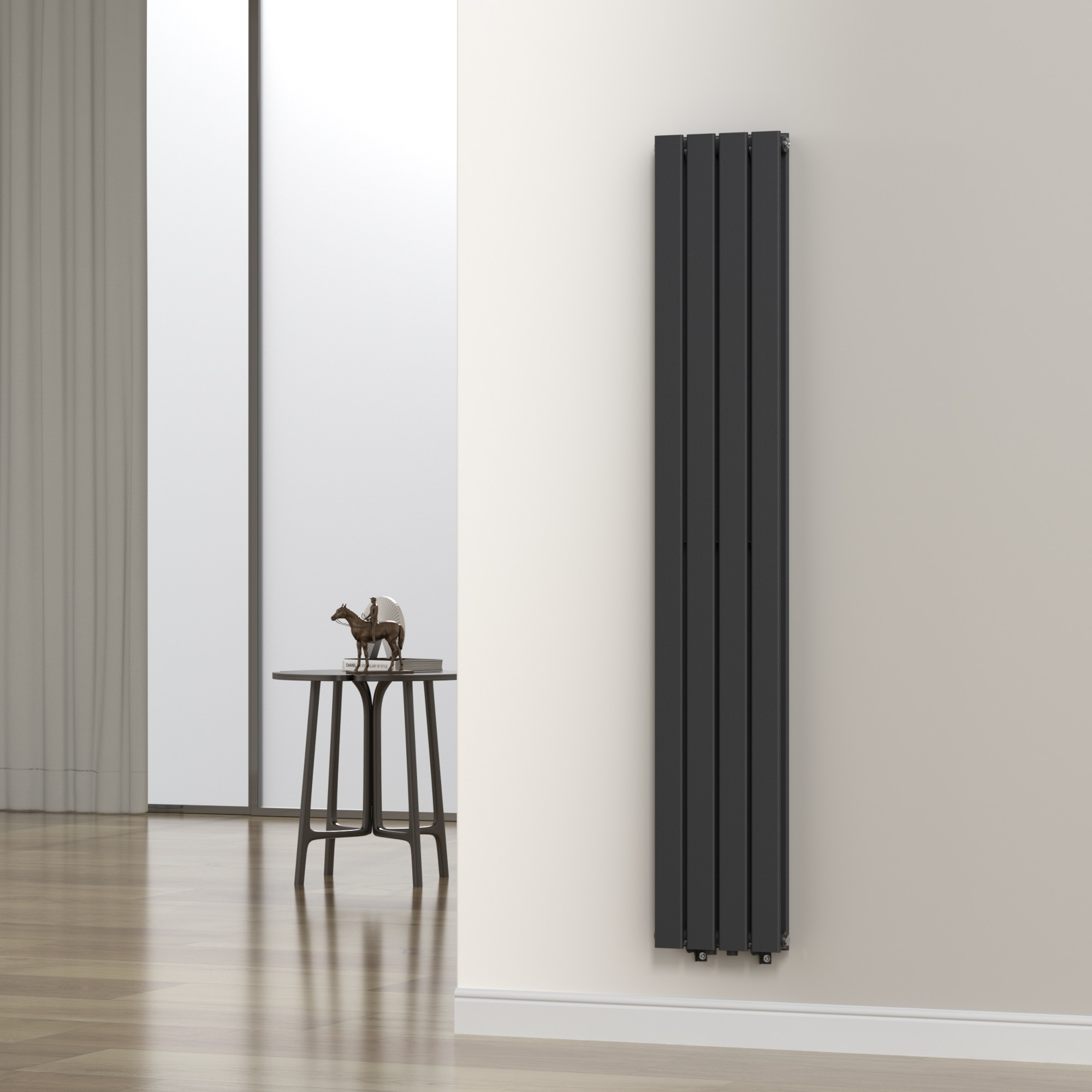 Radiator, neu.haus, PXAF-0011 NoreM1, 180 x 30 x 6, 8 cm, otel, negru ...