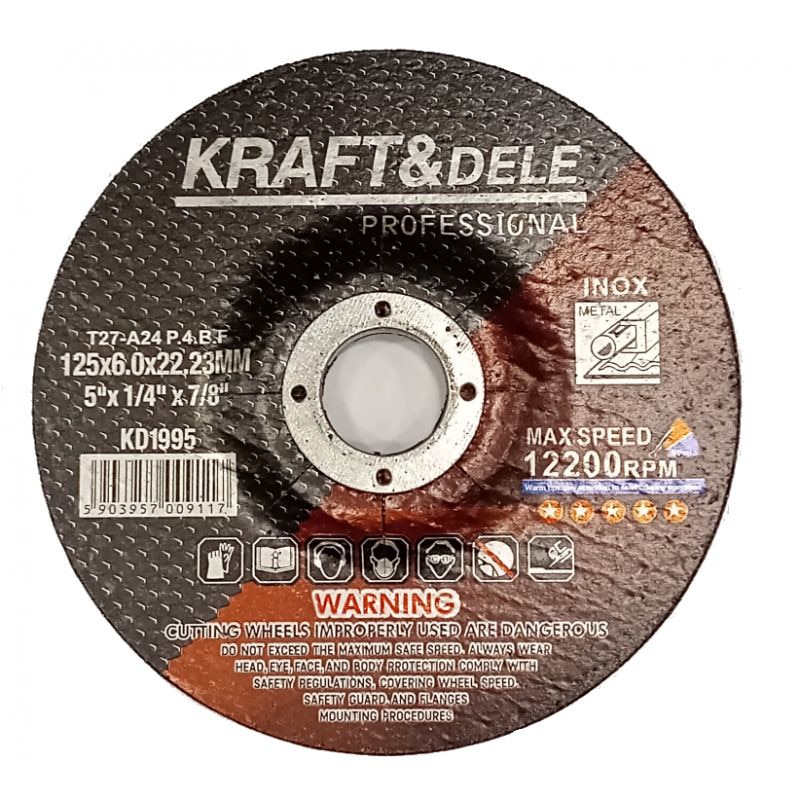 Disc pentru taiere metal, 125 x 6 x 22.23 mm, Kraft&Dele KD1995 - eMAG.ro