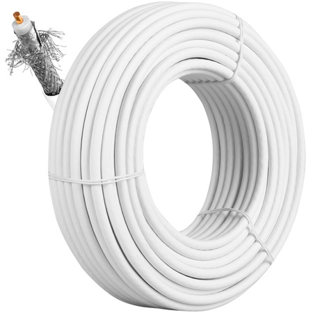 Cablu TV coaxial Libox® PCC102-15, Cupru, 75 Ohmi, lungime 15 m, Alb ...