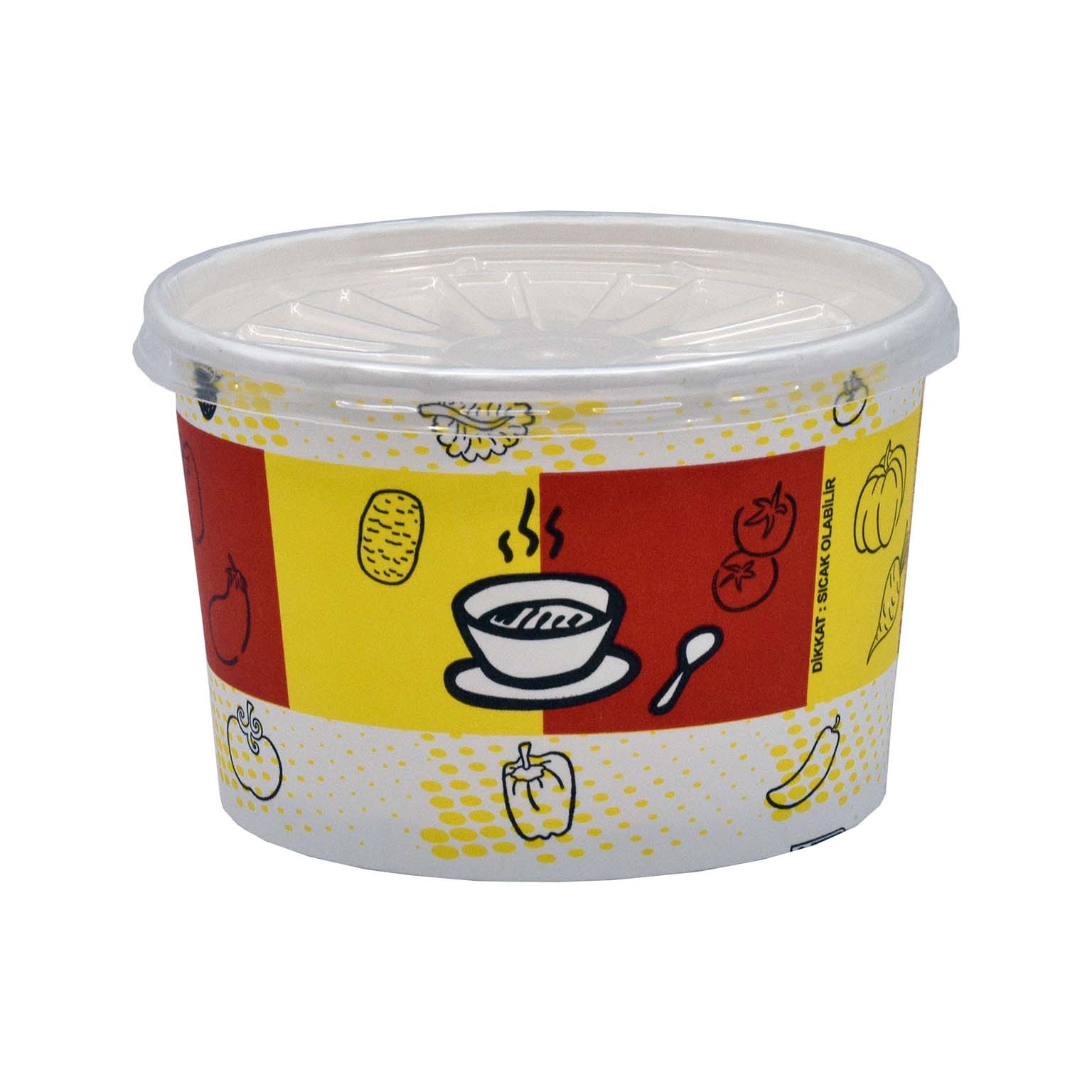 Set Boluri supa color 16Oz cu Capace 25Buc - eMAG.ro