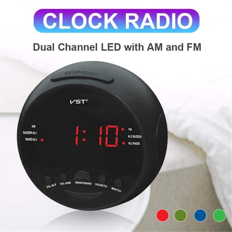 Radio ceas cu alarma VST-909, Negru - eMAG.ro