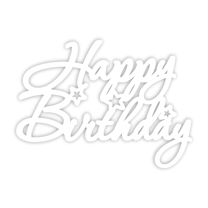 Topper tort Happy Birthday, Inedit Print, TC963, Alb, 10 cm - eMAG.ro