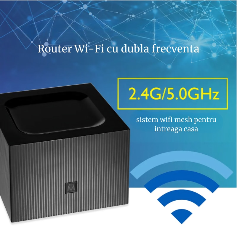 Sistem Wi-Fi 6 Mesh AC1200 MZ-Works, Dual-band 1200Mbps, acoperire ...