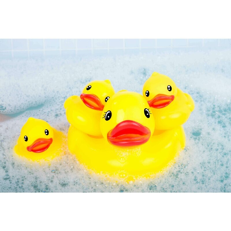 Set ratuste de baie Happy World, din cauciuc, 8 buc, 5.5 cm, Galben ...