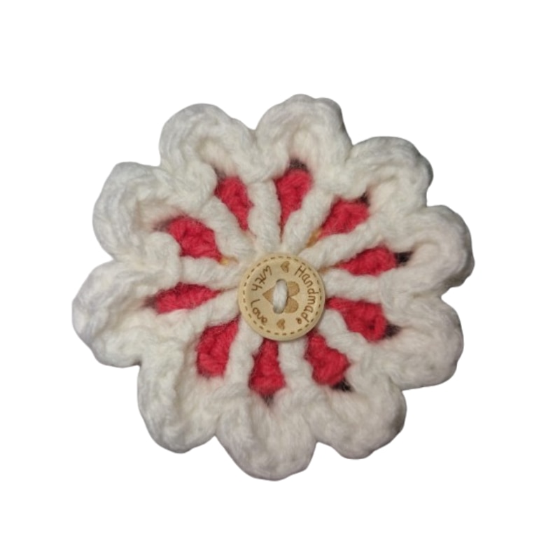 Set 5 Martisoare Handmade, Model Floare 3D, Crosetat manual, Multicolor ...