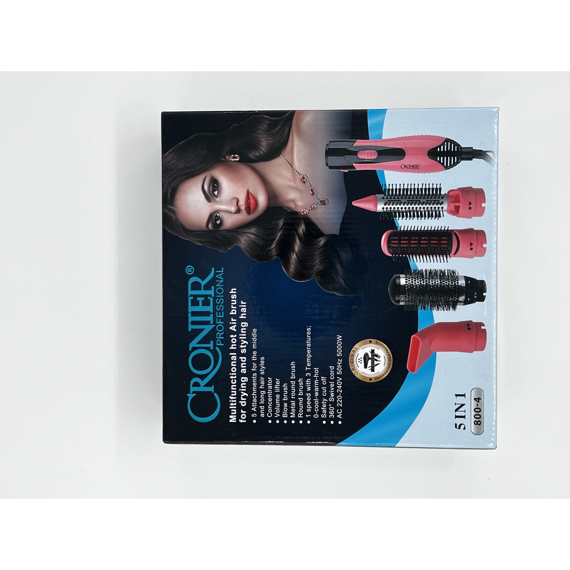 Многофункционална четка CRONIER PROFESSIONAL 5 в 1, 800-4, Въртяща се ...