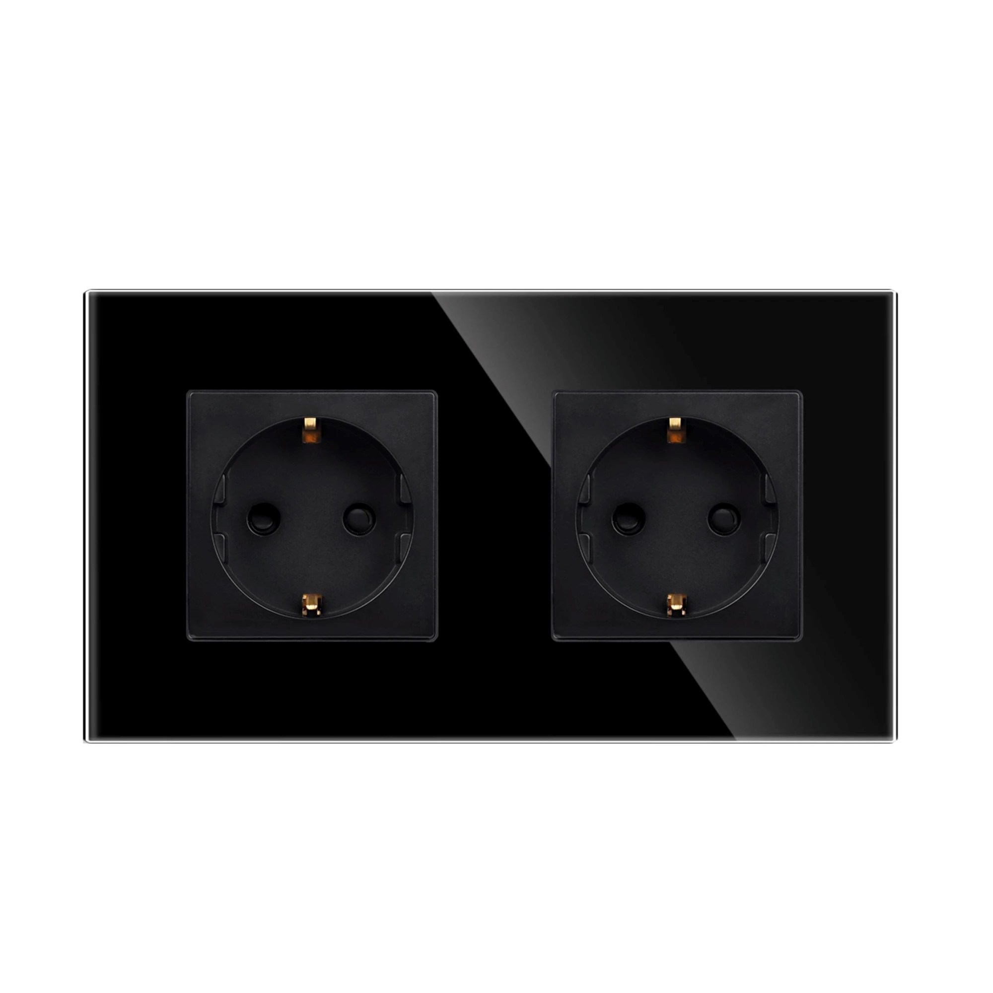 Priza dubla Doc, IP20, neagra, SCHNEIDER, cu rama din sticla - eMAG.ro