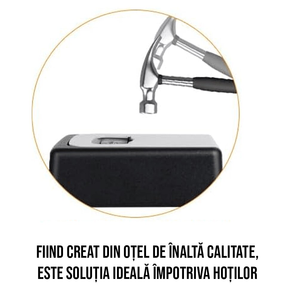 Set 2 x Mini seif cu cifru pentru depozitarea cheilor, din otel - eMAG.ro