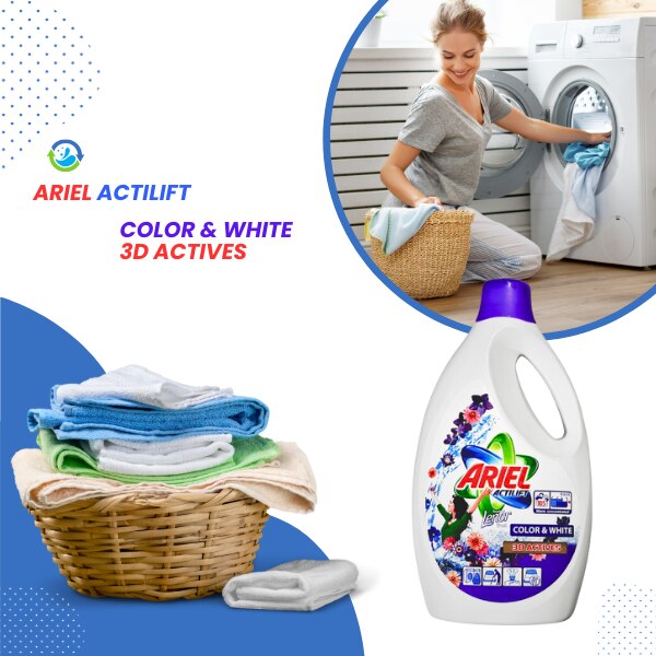 Detergent lichid automat Ariel Actilift color & white 3D actives 5775 ...