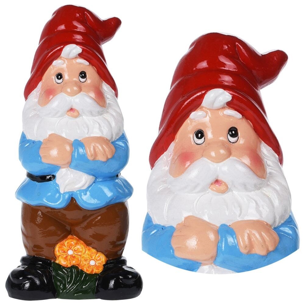 Figurina de gradina, Vilde, pitic de gradina colorat 20 cm - capac rosu ...