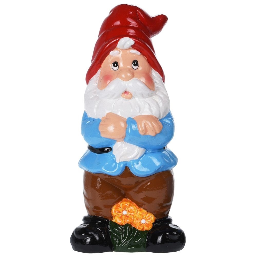 Figurina de gradina, Vilde, pitic de gradina colorat 20 cm - capac rosu ...