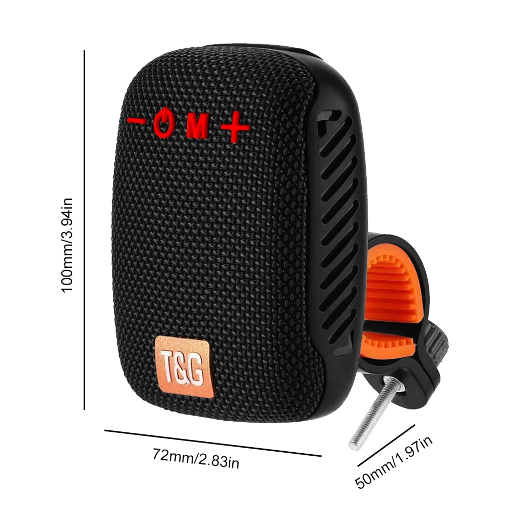 Boxa portabila cu suport fix, Bluetooth, 800mAh, Waterproof IPX5, Negru ...