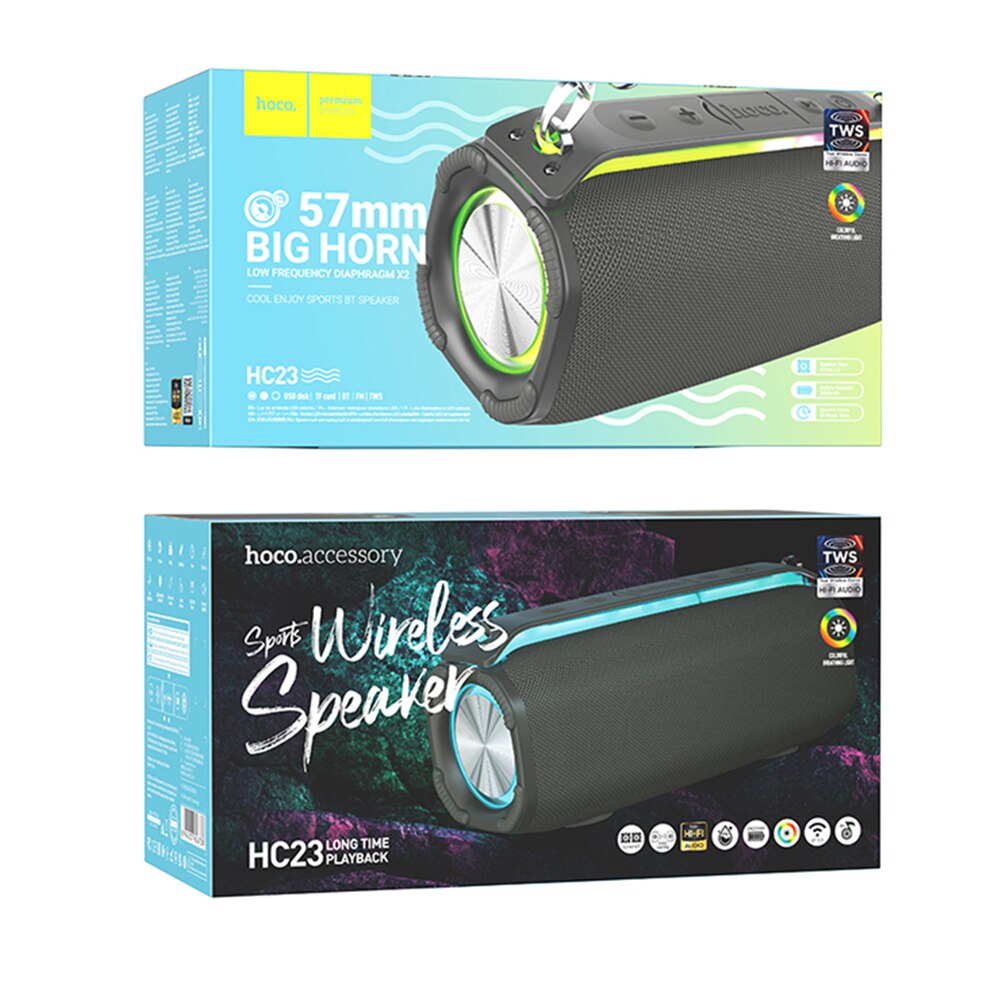 Boxa Fara Fir TF, USB, AUX, FM, BT 5.3, 10W - Hoco Rick Sports (HC23) - Gray - eMAG.ro