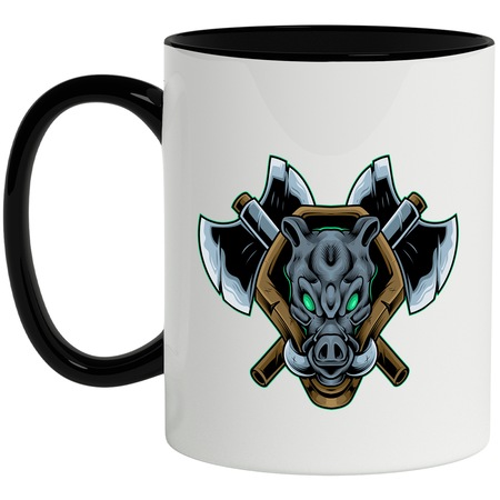 Cana Cu Cap De Porc Mistret, Topoare, Scut, Trofeu, Vanatoare ...