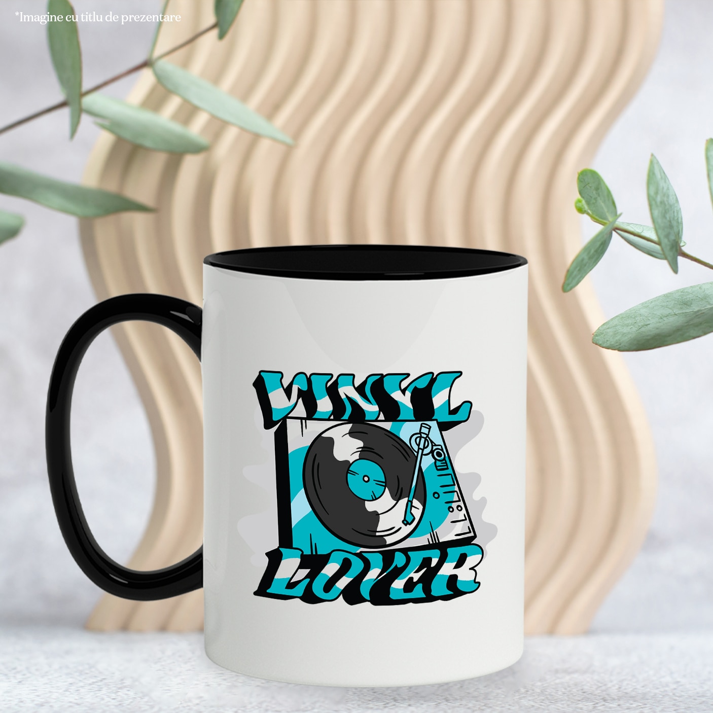 Cana Cu Mesaj In Engleza Vinyl Lover, Pick-up, Disc, Muzica, Multicolor ...