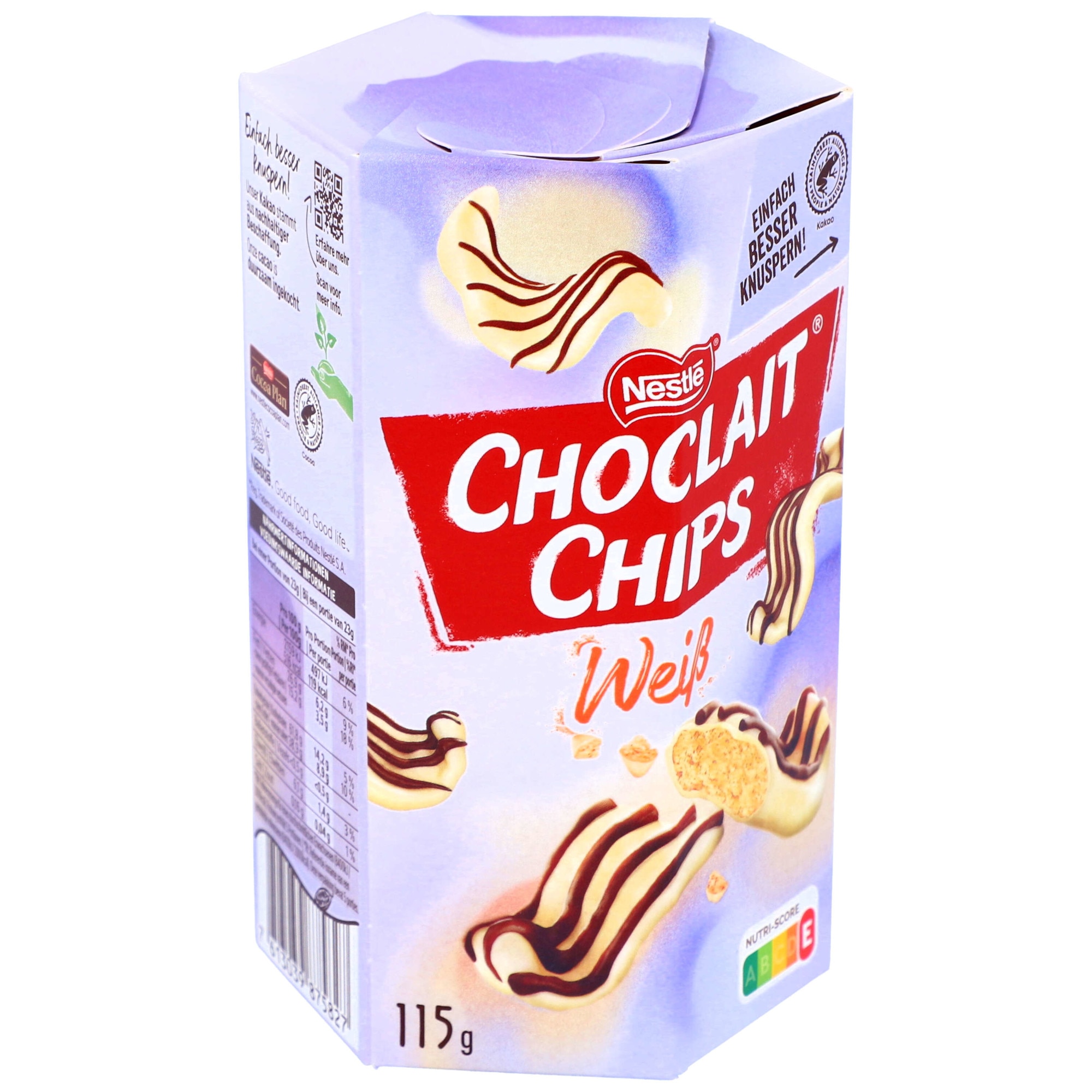 Pretzels cu ciocolata, Nestle Choclait Chips, ciocolata alba, 115g ...