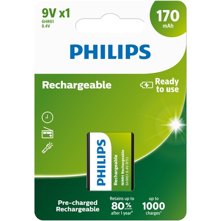Acumulator Philips 9V, 170 mAh, 1 buc - eMAG.ro