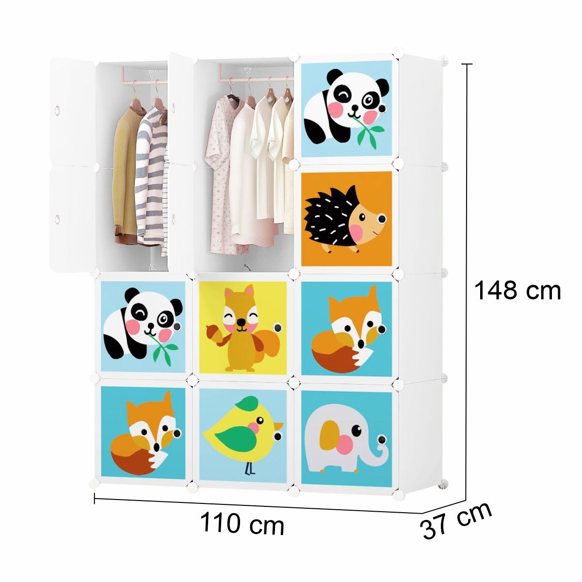 Dulap Modular Copii, 12 Usi, Naimeed D5803, Alb, 148x110x37 cm - eMAG.ro