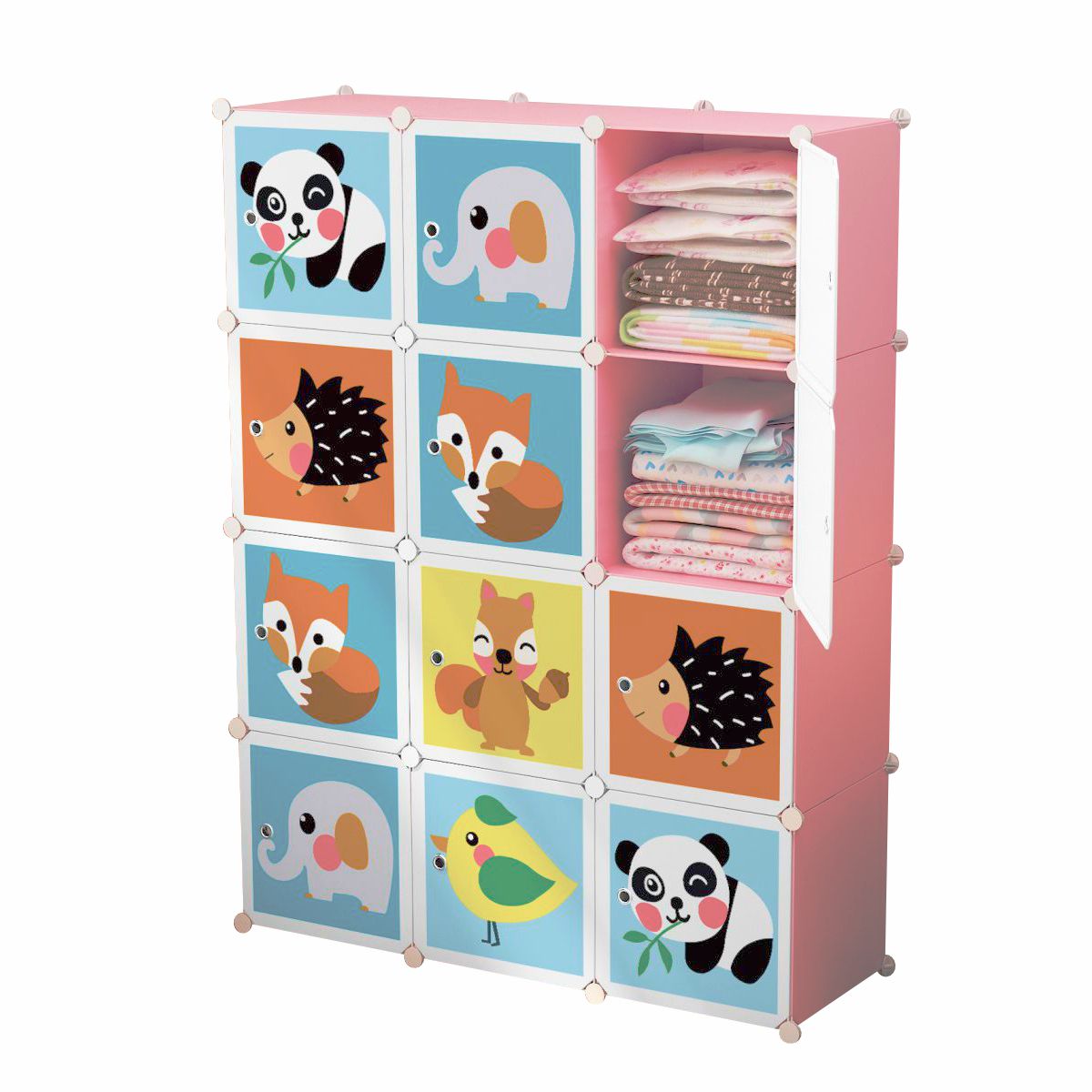 Dulap Modular Copii, 12 Usi, Naimeed D5800, Roz, 148x110x37 cm - eMAG.ro