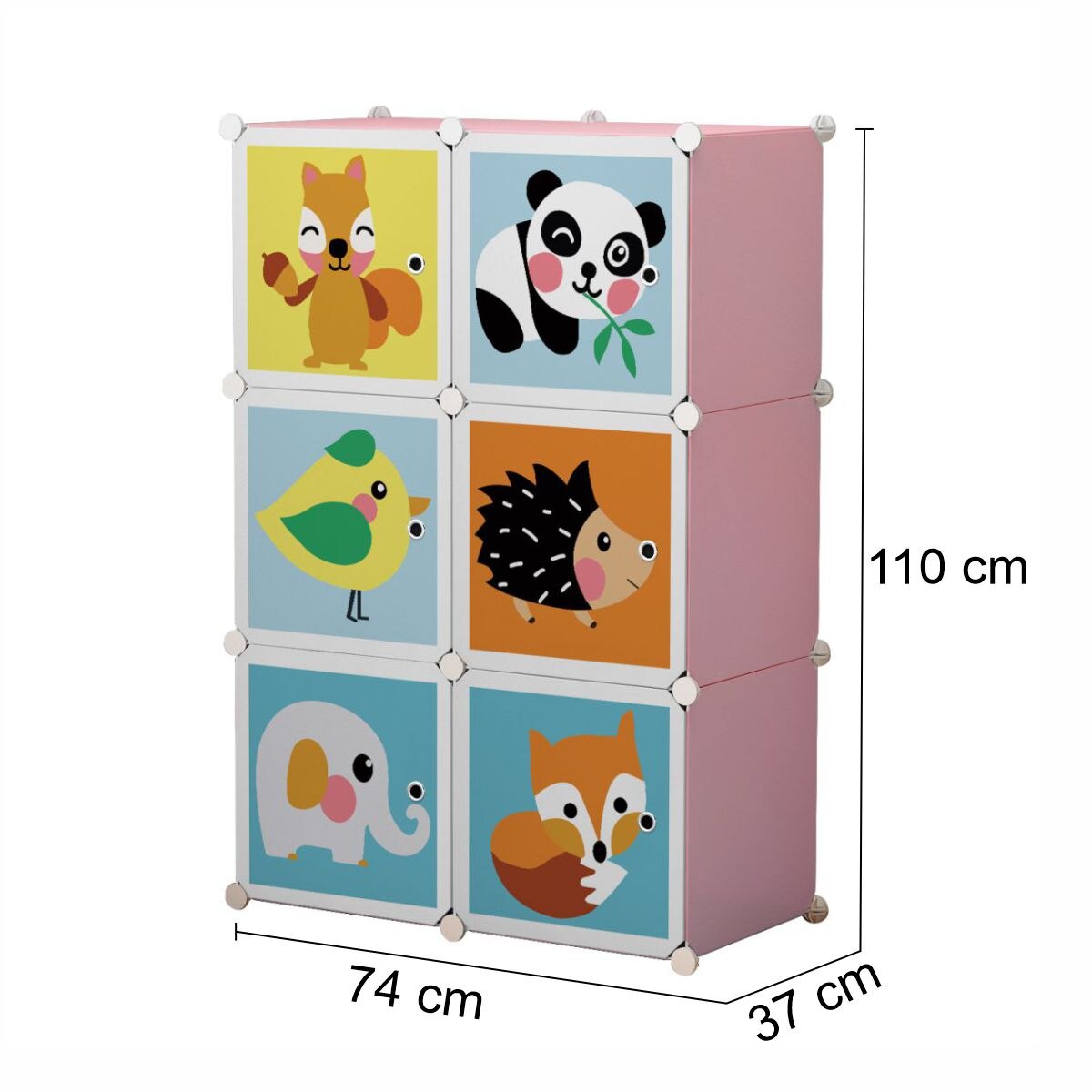 Dulap Modular Copii, 6 Usi, Naimeed D5792, Roz, 110x74x37cm - eMAG.ro