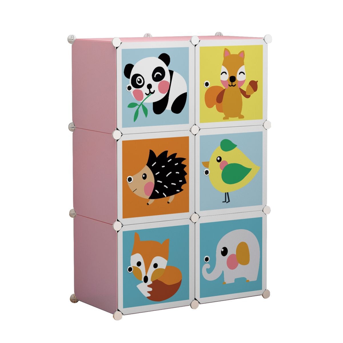 Dulap Modular Copii, 6 Usi, Naimeed D5792, Roz, 110x74x37cm - eMAG.ro