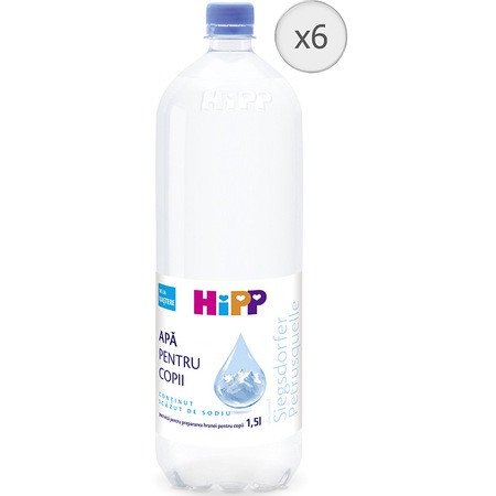Pachet 6 x apa Hipp pentru sugari 1.5l, de la nastere - eMAG.ro