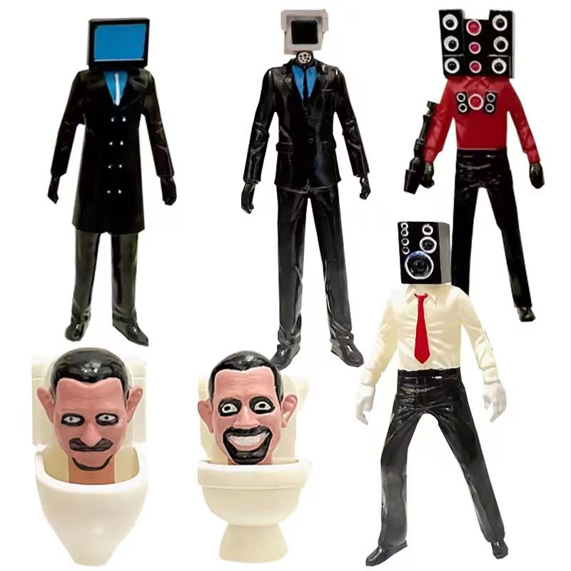 Set 6 Figurine Skibidi Toilet, PVC, 10 cm, Multicolor - eMAG.ro