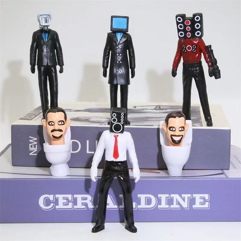 Set 6 Figurine Skibidi Toilet, PVC, 10 cm, Multicolor - eMAG.ro