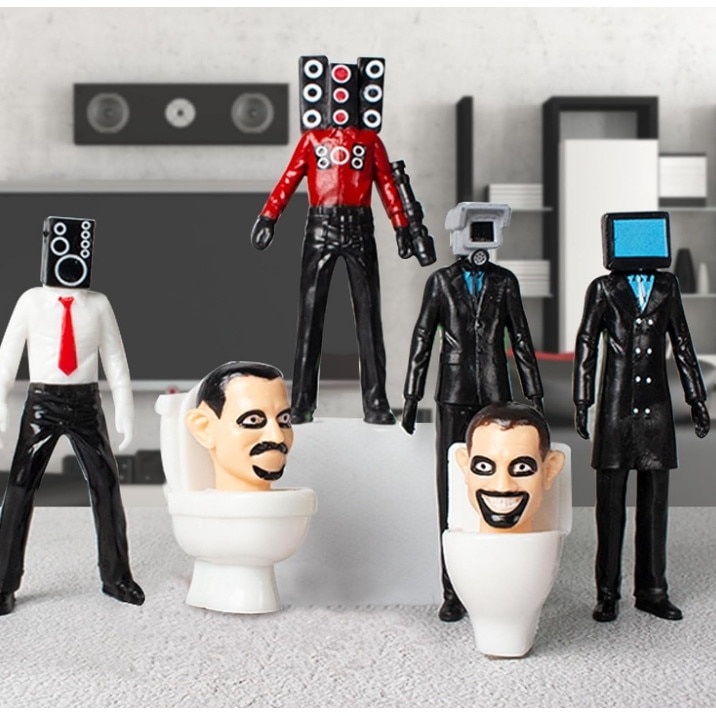 Set 6 Figurine Skibidi Toilet, PVC, 10 cm, Multicolor - eMAG.ro