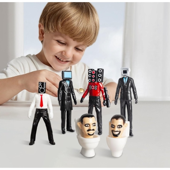 Set 6 Figurine Skibidi Toilet, PVC, 10 cm, Multicolor - eMAG.ro