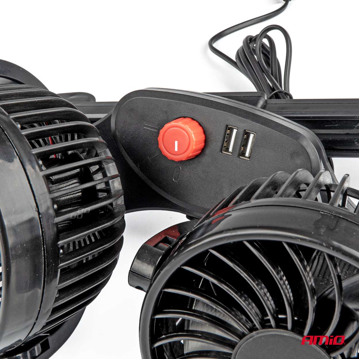 Ventilator auto 12V, montare tetiera, cu 2 porturi USB - eMAG.ro