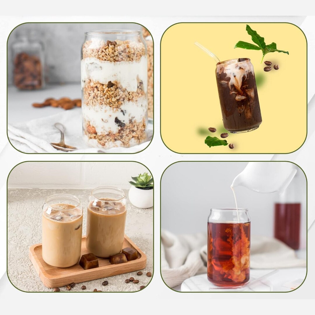 Set 4 Pahare cu Pai Zenino - pentru Bauturi Calde/Reci, Capac din ...