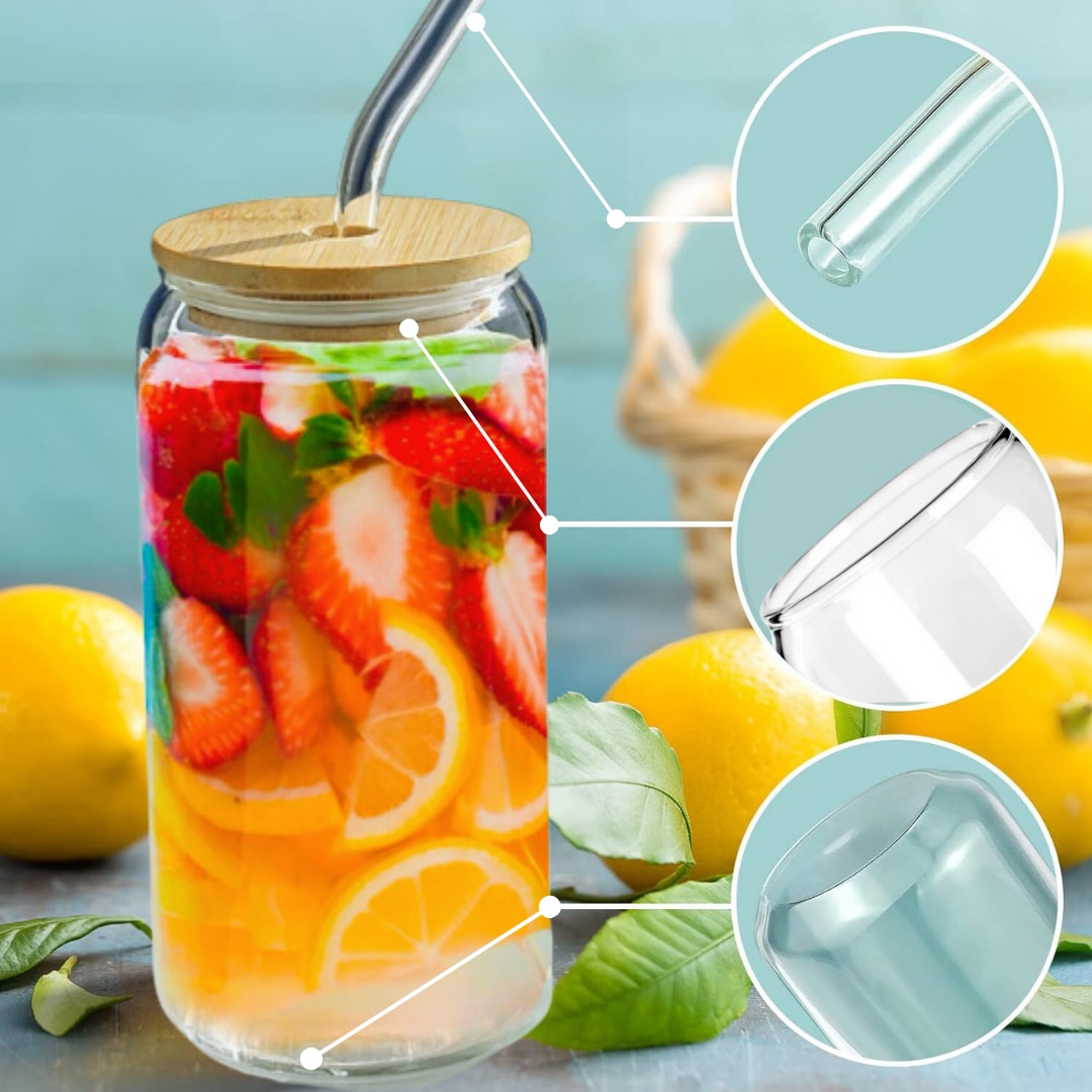 Set 4 Pahare cu Pai Zenino - pentru Bauturi Calde/Reci, Capac din ...