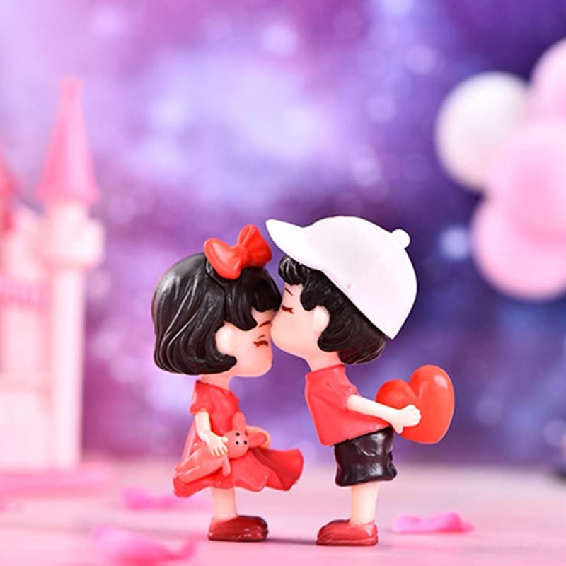 Figurine decorative individuale, model cuplu adolescenti indragostiti accesorizat cu baloane I ...